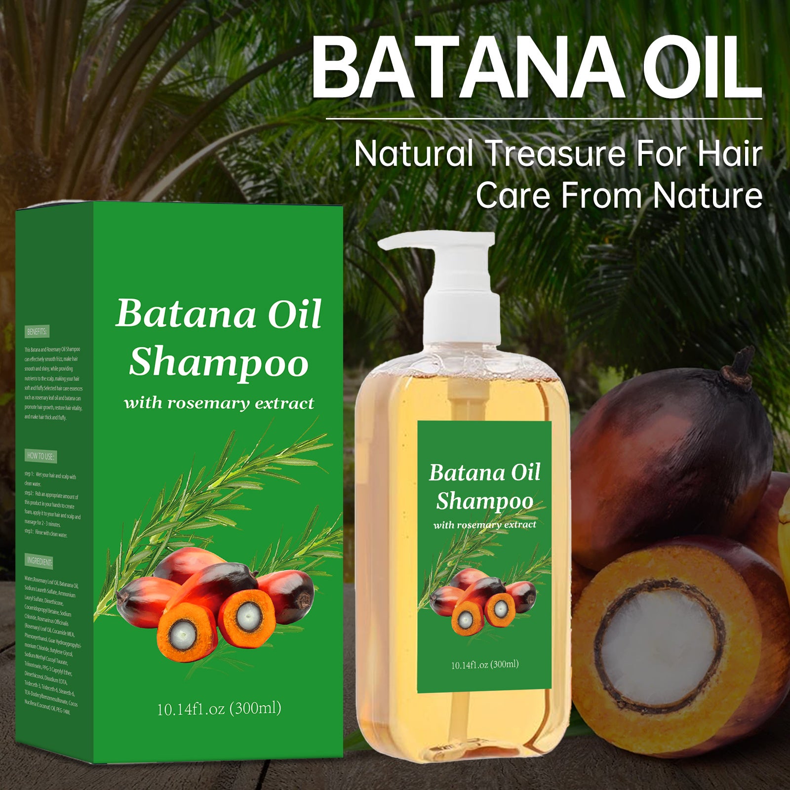 Batana Rosemary Oil Shampoo – OEM & Private Label Available – HaiyiBeauty