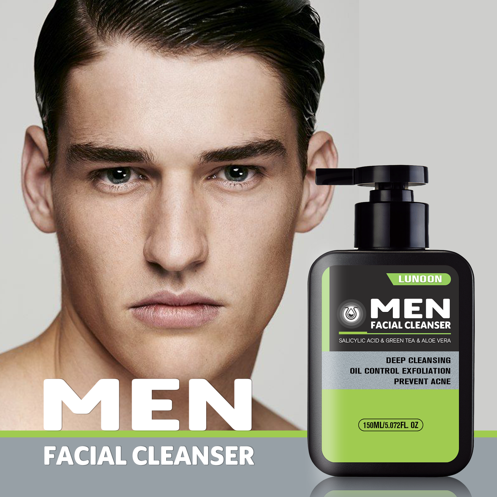 LUNOON Men's Oil Control Anti-Acne Facial Cleanser – OEM – HaiyiBeauty