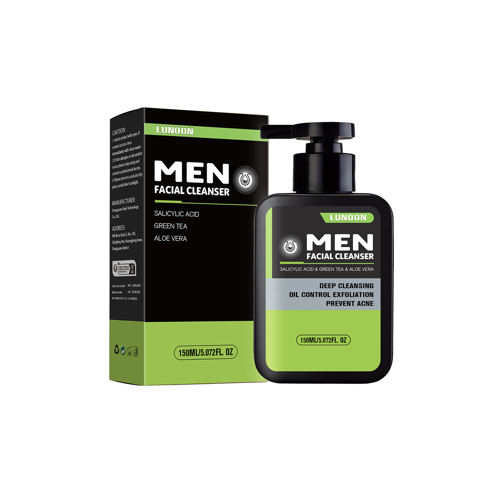 LUNOON Men's Oil Control Anti-Acne Facial Cleanser – OEM – HaiyiBeauty